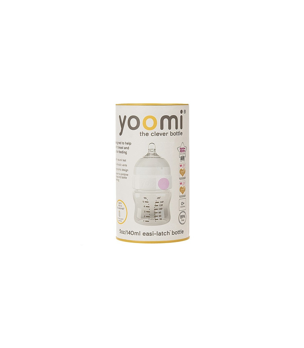 شیشه شیر 140 میل برند Yoomi + گرم کننده شیشه شیر به عنوان هدیه - کودکو