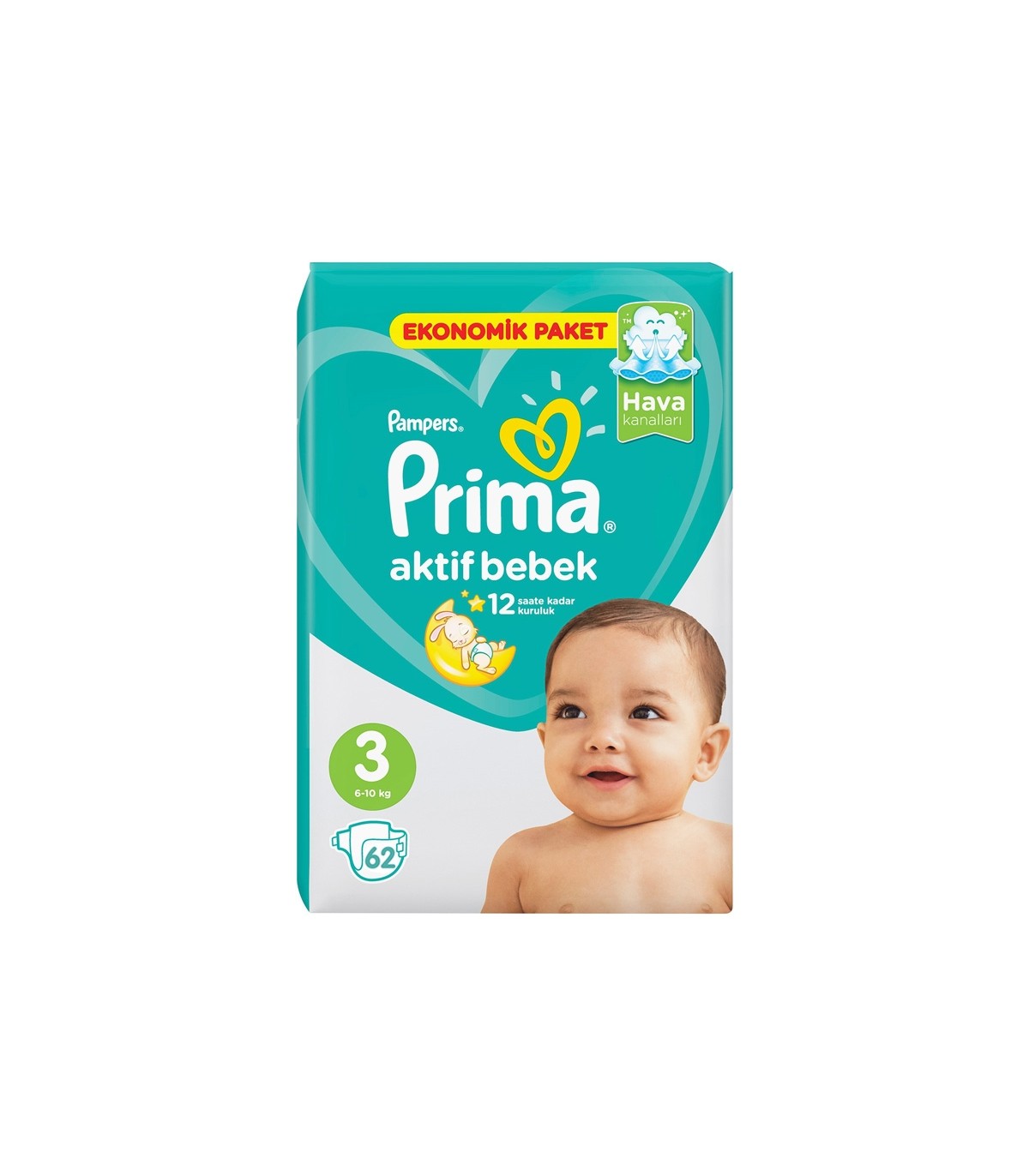 پوشک نوزاد سایز 3 پمپرز پریما ترک (62 عدد) Pampers Prima | کودکو