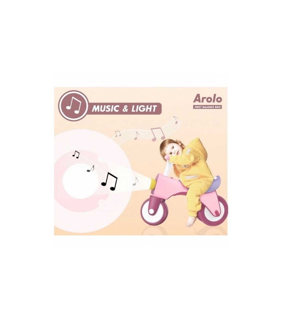 موتور تعادلی موزیکال کودک Arolo | مشخصات، قیمت و خرید رنگ صورتی